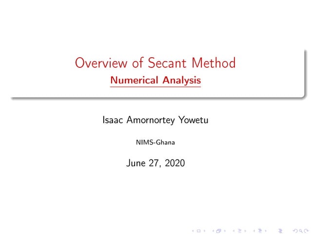 Secant Iterative method | PDF