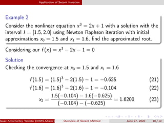 Secant Iterative method | PDF