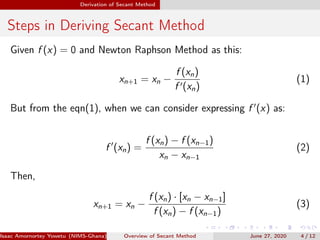 Secant Iterative method | PDF