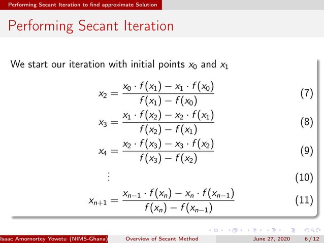 Secant Iterative Method Ppt 8276