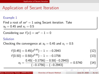Secant Iterative method | PDF