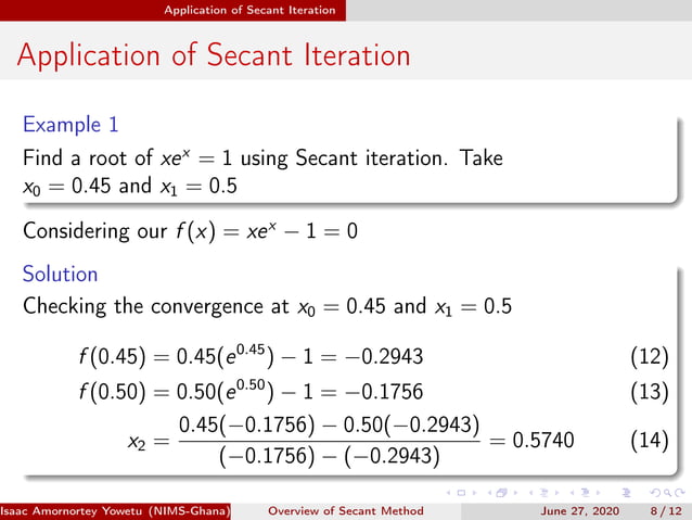 Secant Iterative Method Ppt 2707