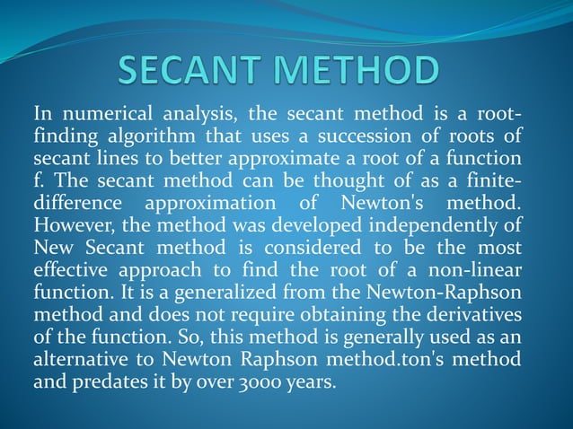 Secant method | PPTX
