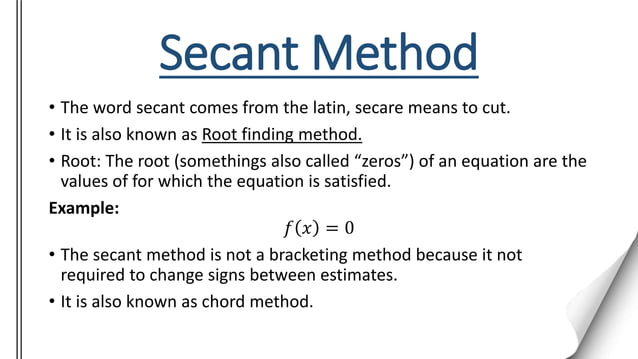 Secant method | PPTX | Science
