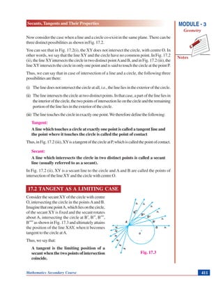 SECANTS, TANGENTS AND THEIR PROPERTIES -GEOMETRY | PDF