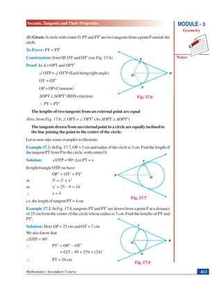 SECANTS, TANGENTS AND THEIR PROPERTIES -GEOMETRY | PDF