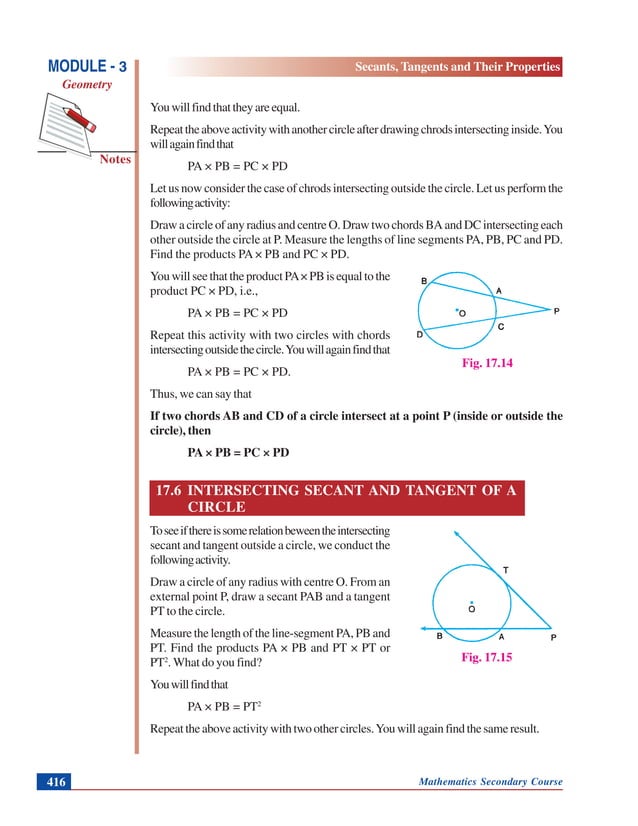 SECANTS, TANGENTS AND THEIR PROPERTIES -GEOMETRY | PDF | Geography ...