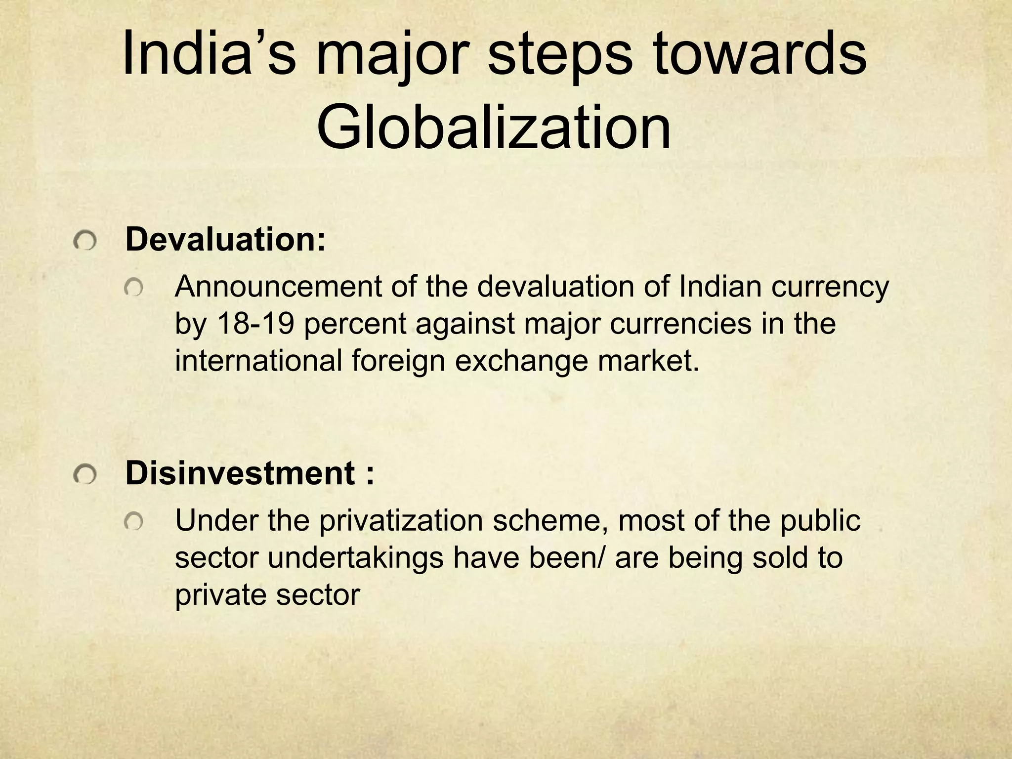 Indian economy pre-1991 reforms with globalization | PPTX