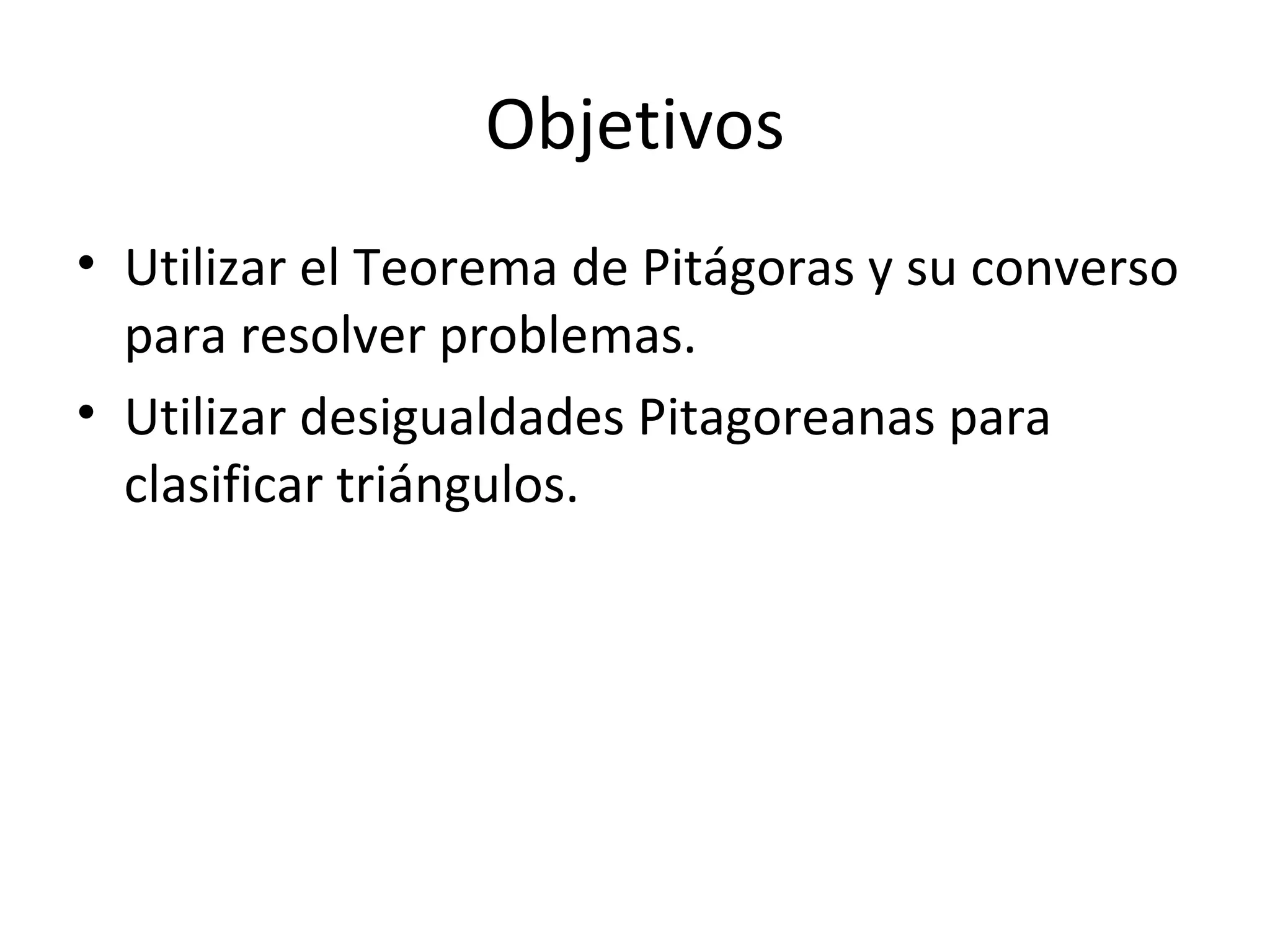 El Teorema de Pitágoras | PPT