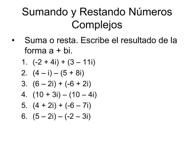 Operaciones con Números Complejos | PPT