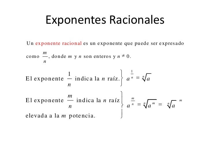 Expresiones Radicales y Exponentes Racionales