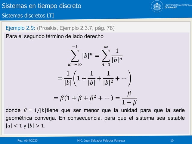 PDS Unidad 2 Sección 2.5: Sistemas discretos LTI | PPT