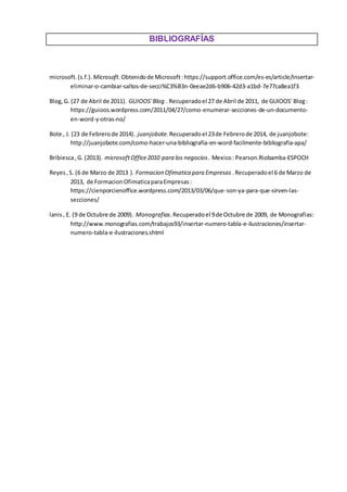 Secciones de word | DOCX