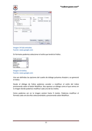 Secciones, índice, tabla de ilustraciones en word | PDF | Desktop ...