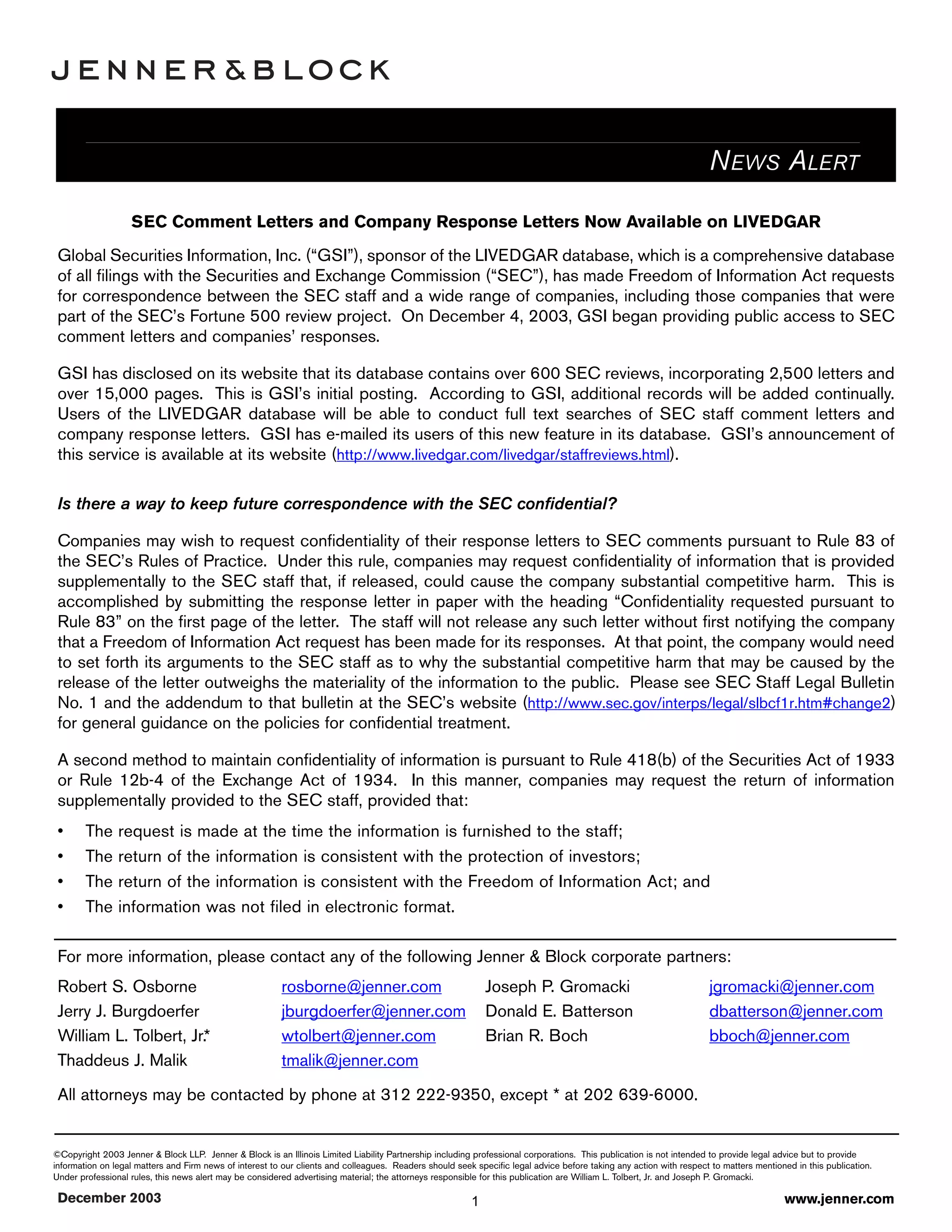 SEC Comment Letters and Company Response Letters Now Available on ...