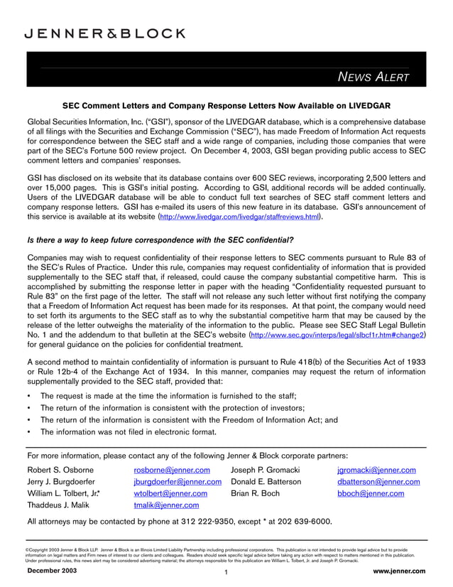 SEC Comment Letters and Company Response Letters Now Available on ...