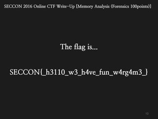SECCON 2016 Online CTF [Memory Analysis] Write-Up (ver.korean) | PDF