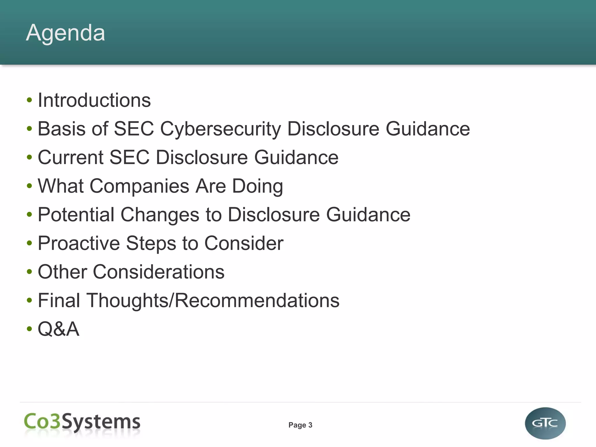 SEC Cybersecurity Disclosure Guidelines | PDF