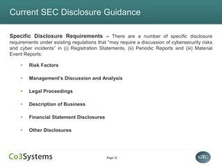 SEC Cybersecurity Disclosure Guidelines | PPT