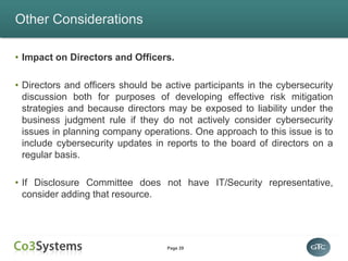 SEC Cybersecurity Disclosure Guidelines | PDF