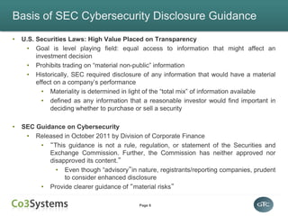 SEC Cybersecurity Disclosure Guidelines | PPT