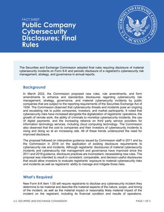 SEC Cybersecurity Rule.pdf | Financial Regulation | Economy