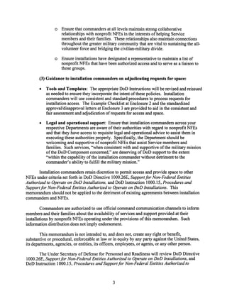 SECDEF Memo: Installation Access for Nonprofits | PDF