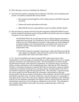 SECDEF Memo: Installation Access for Nonprofits | PDF