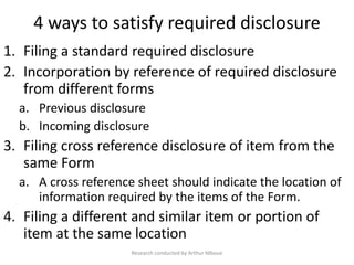 Sec disclosure methods including incorporation by reference | PPTX