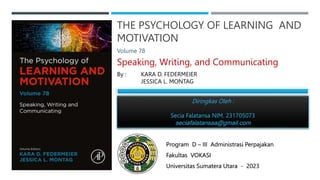 Secia Falatansa_THE PSYCHOLOGY OF LEARNING AND MOTIVATION, 78 by Kara D. Federmeier.pptx