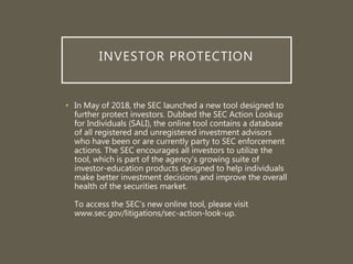 SEC Launches Investor Protection Tool | PPT