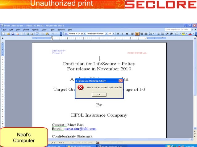 Seclore File Secure Introduction Brief | PPT