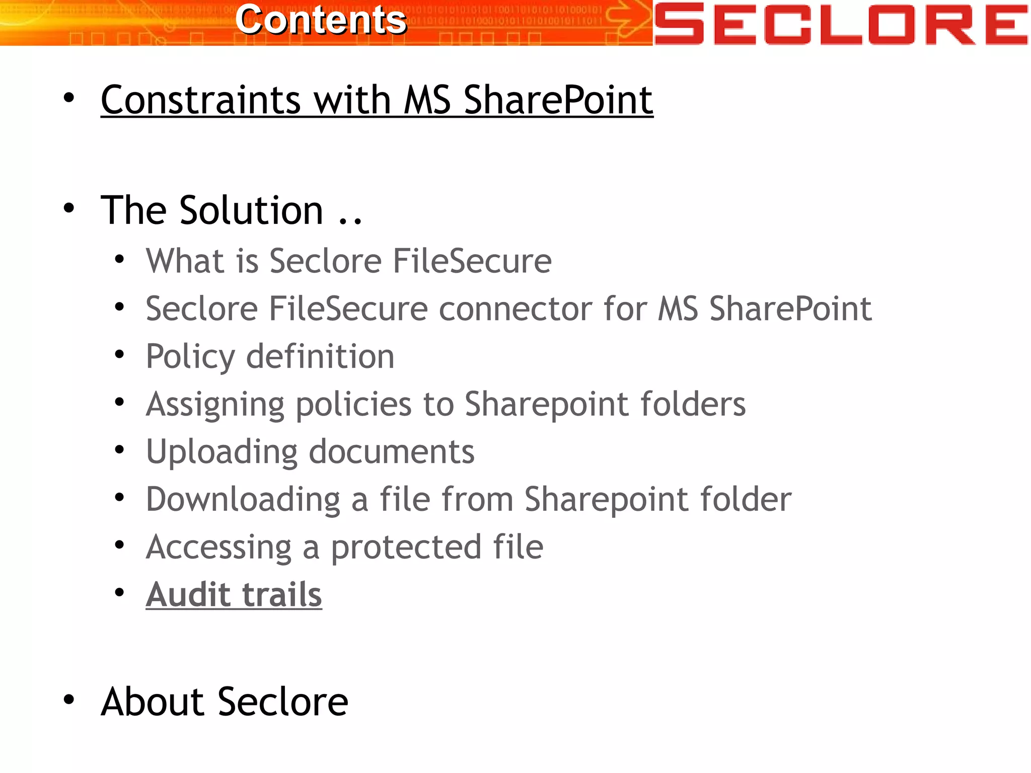 Seclore File Secure Sharepoint Walkthrough | PPS