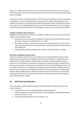 Seclusion and physical restraint reduction knowledge review | PDF