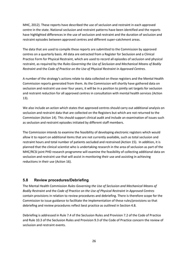 Seclusion and physical restraint reduction knowledge review | PDF