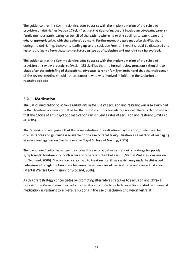 Seclusion and physical restraint reduction knowledge review | PDF