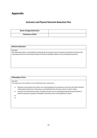 Seclusion and physical restraint reduction knowledge review | PDF
