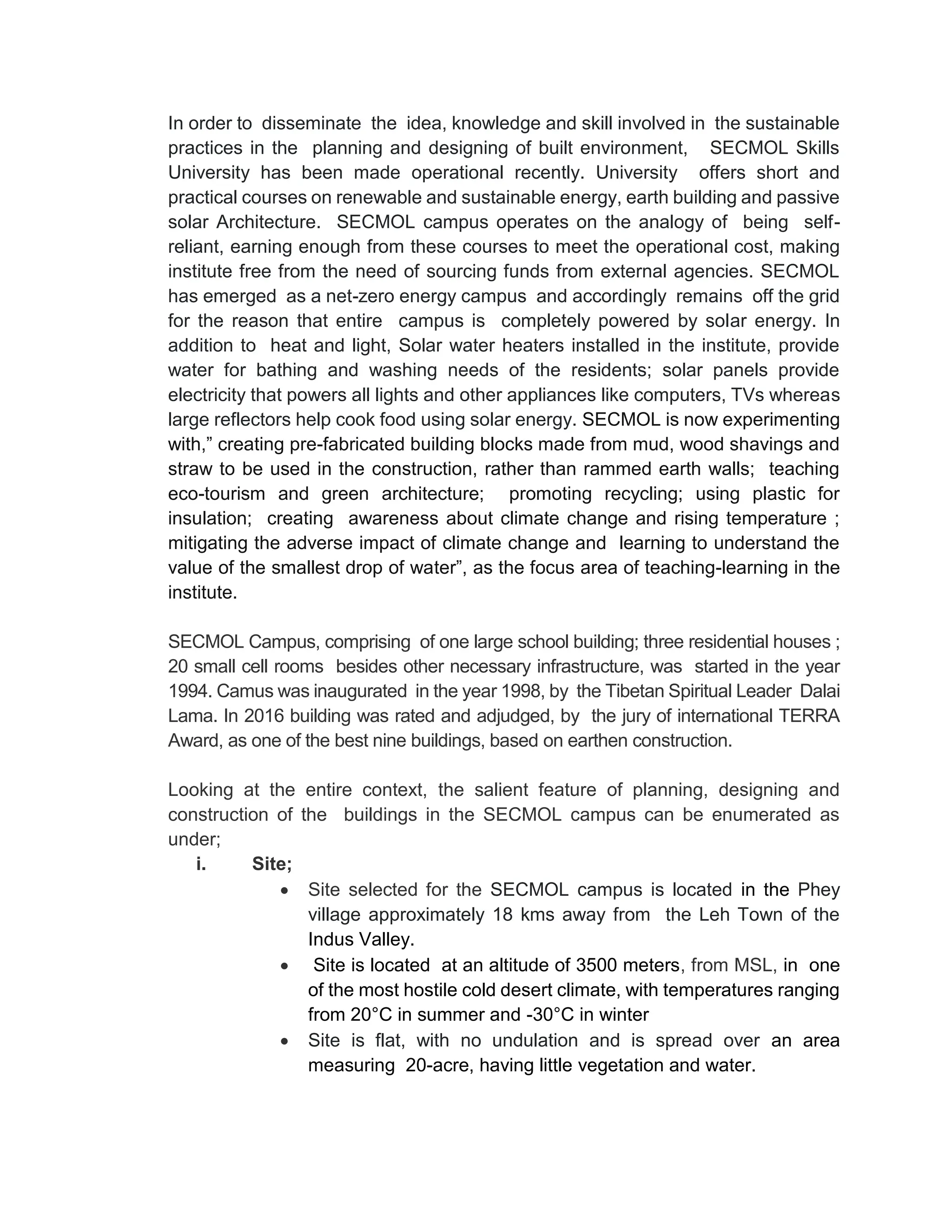 SECMOL School In Leh- A Role Model of Vernacular , Passive and ...