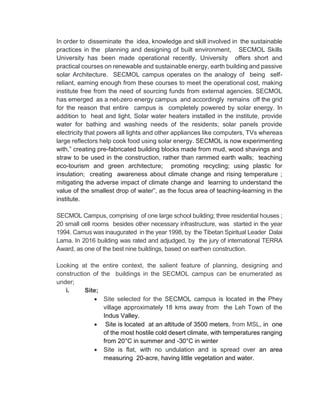 SECMOL School In Leh- A Role Model of Vernacular , Passive and ...