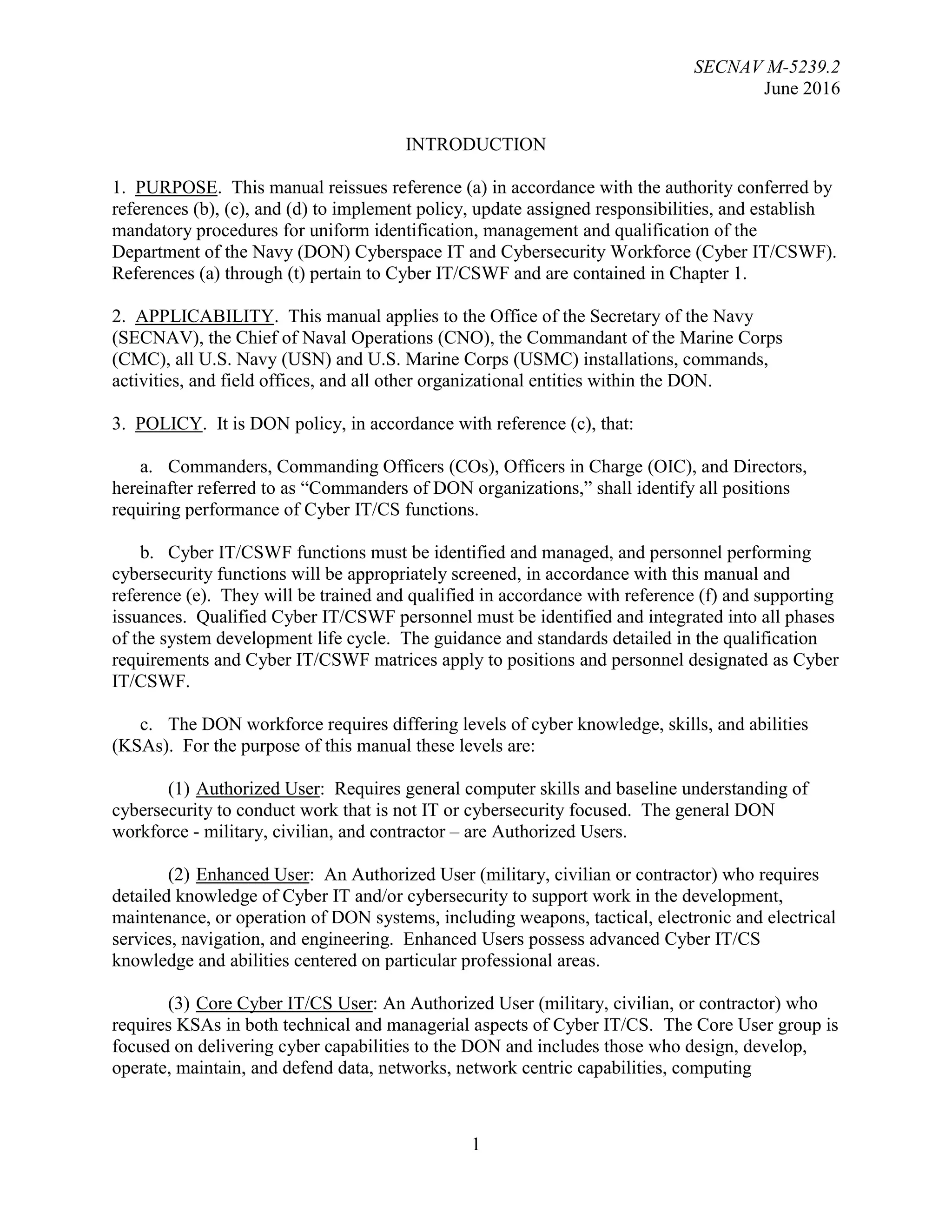 SECNAV M-5239.2 | PDF