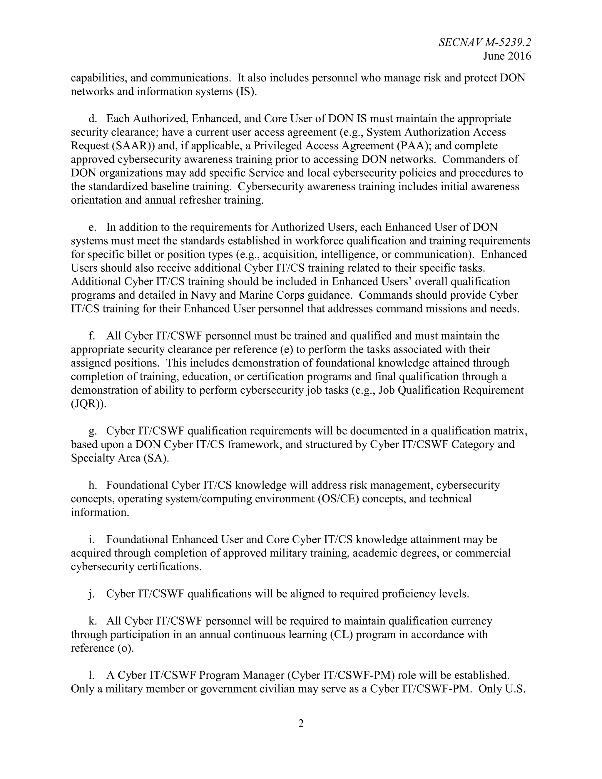 SECNAV M-5239.2 | PDF