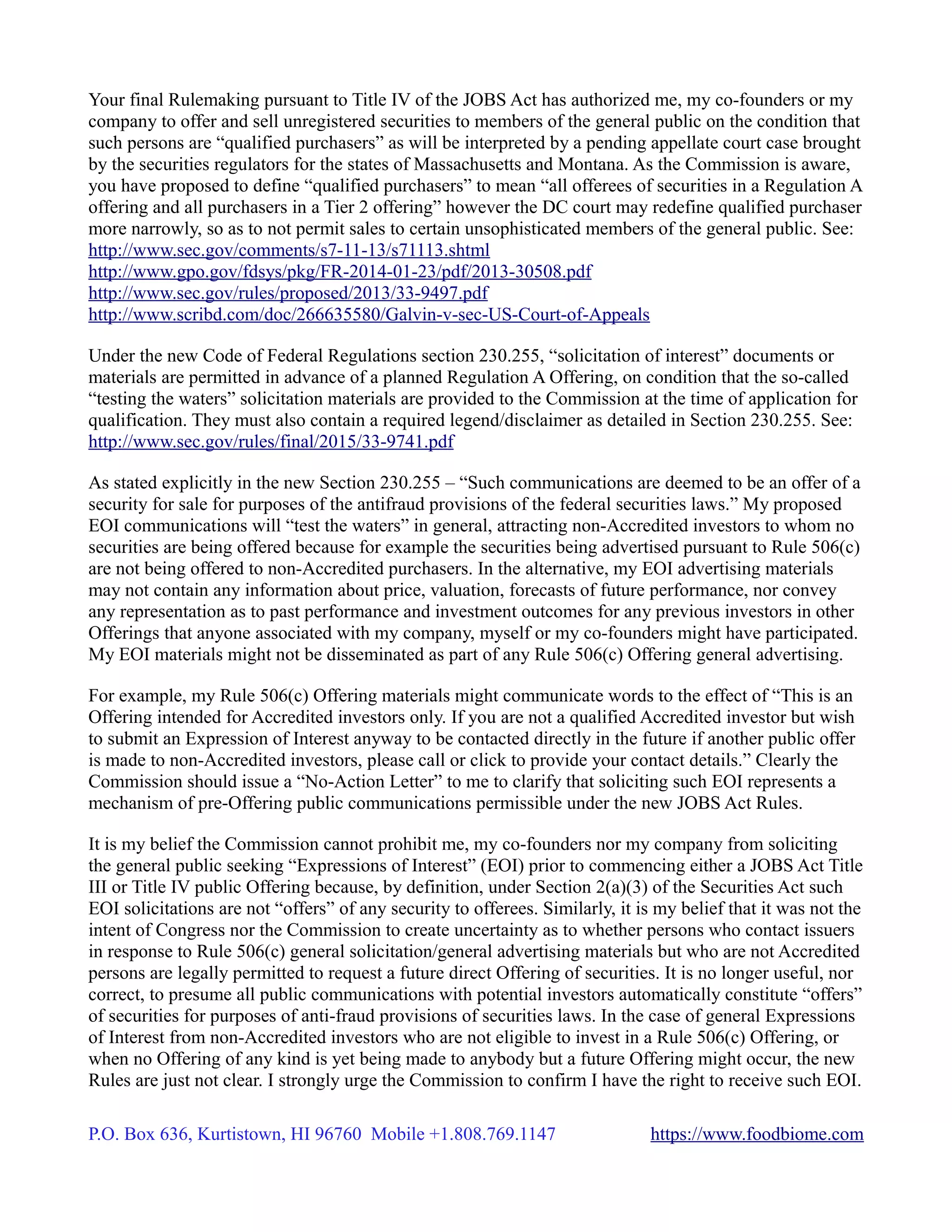 SEC No Action Letter Request Updated Letter | PDF