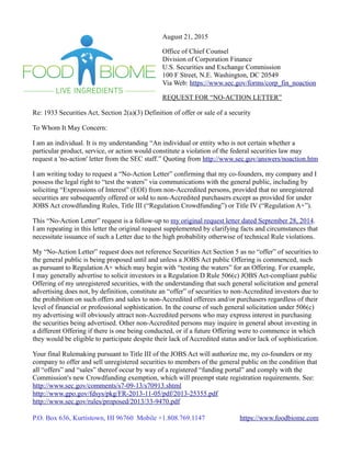 SEC No Action Letter Request Updated Letter | PDF