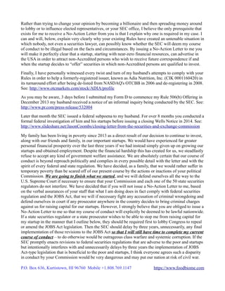 SEC No Action Letter Request to David R. Fredrickson, Chief Counsel | PDF