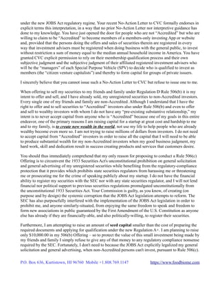SEC No Action Letter Request to David R. Fredrickson, Chief Counsel | PDF