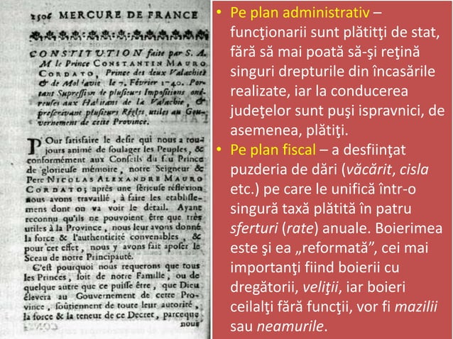 Istoria premoderna Romaniei- secolul fanariot | PPT