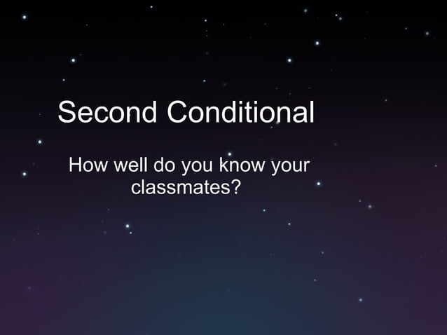 second conditional game | PPT