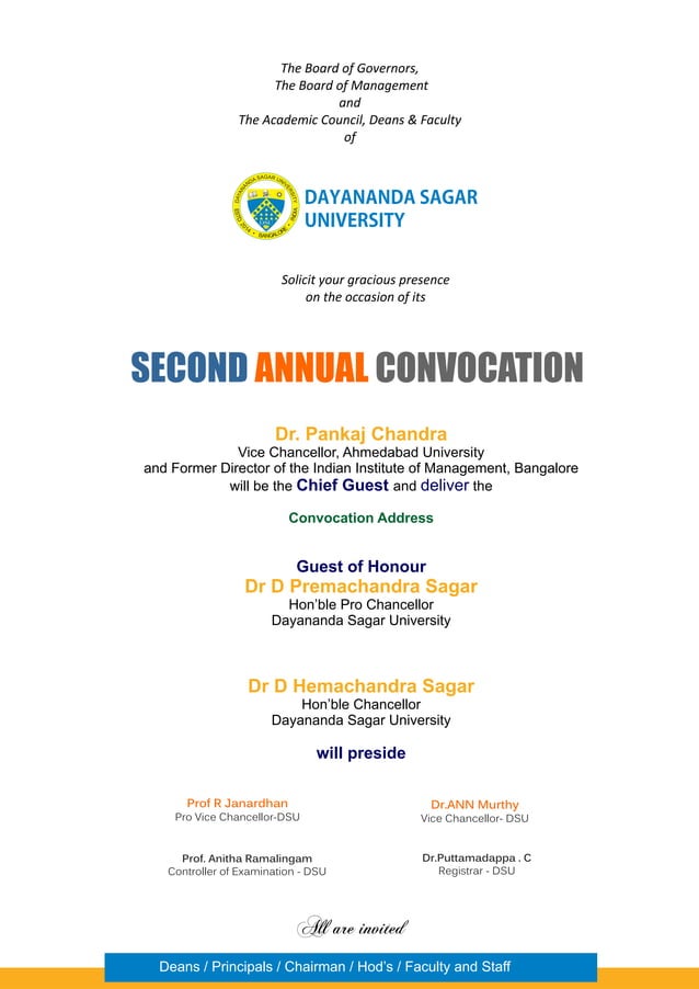 Second Annual Convocation for all Graduating Students of DSU | PDF