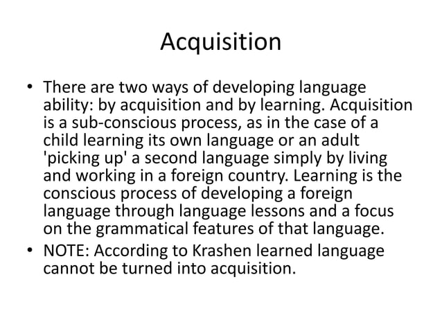 Second language-acquisition-vs-language-learning | PPT