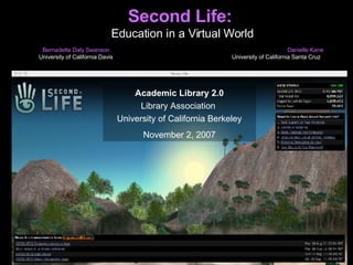 Second Life: Education in a Virtual World (slidecast) | PPT